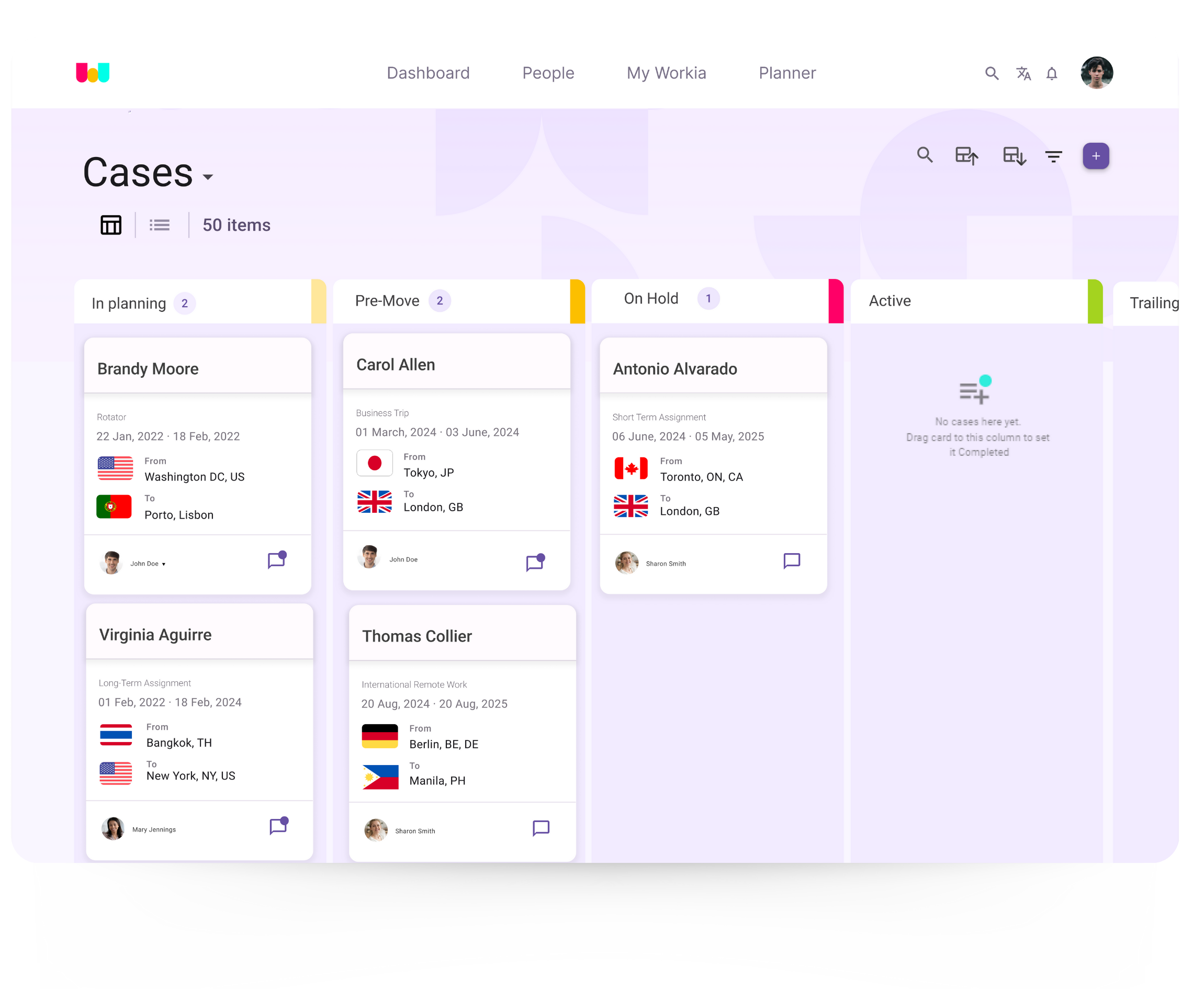 Visualize your mobility workflow with Kanban view
